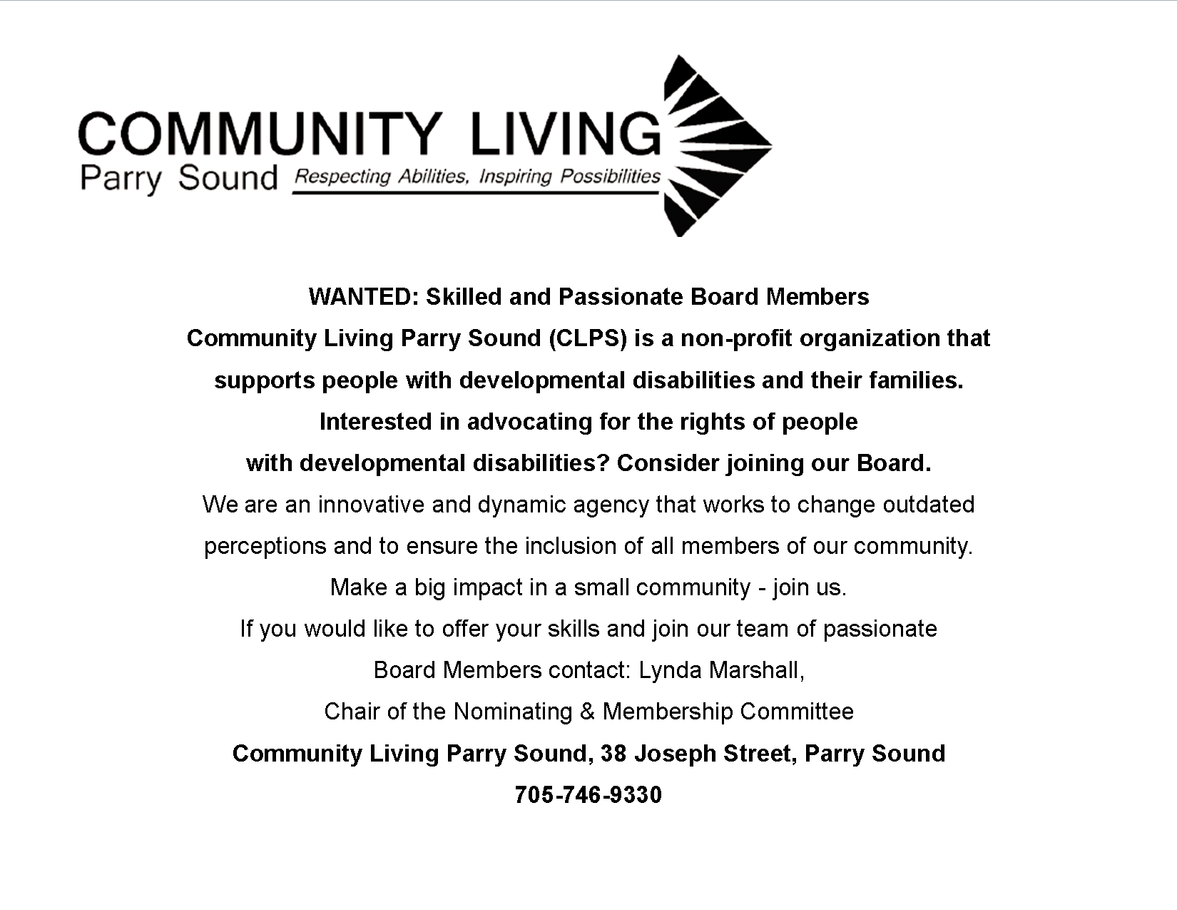 Board Recruitment Ad